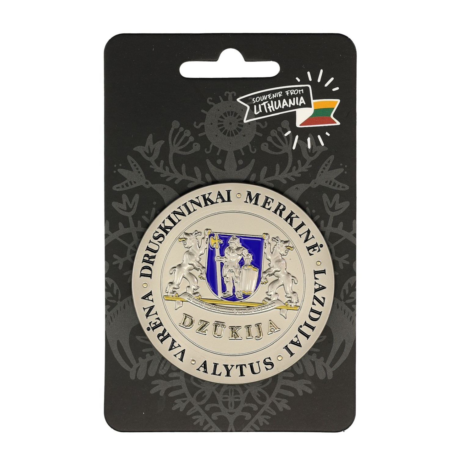 Dzūkija Magnet with Coat of Arms and City Names